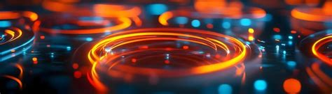 Glossy Abstract Circles Forming A Collaborative Flexible Workspace Concept As Camera Movement