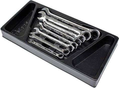 Hans Ratchet Ring Spanner Switchable 15° Angled Set 8 19 Mm 8 Piece In Tray Bigamart