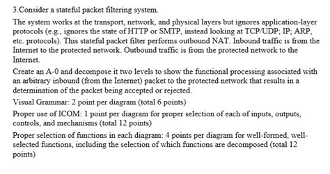 3 Consider A Stateful Packet Filtering System The