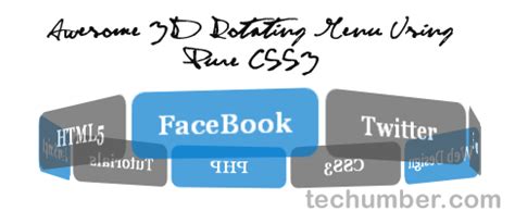 Create Awesome 3D Rotating Menu Using Pure CSS3