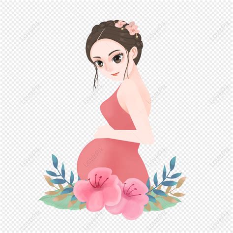 Hand Drawn Pregnant Woman Illustration Pregnancy Woman Illustration
