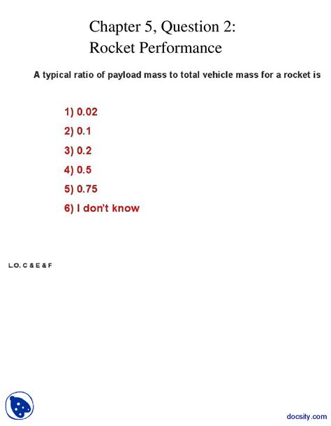 Rocket Performance Part 2 Thermodynamic Propulsion Quiz Docsity