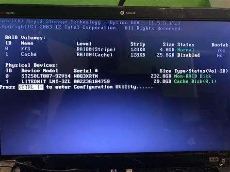 Solved Intel Rapid Storage Technology Option Rom Message Hp