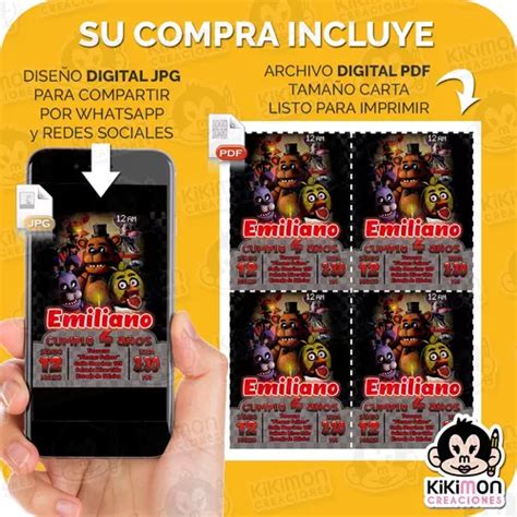 Invitacion Digital Five Nights Freddys Fnaf Fiesta Infantil Mebuscar