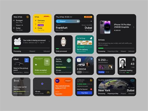 Ios Home Screen Tracking Widgets Set App Interface Design Ios Design Ui Design