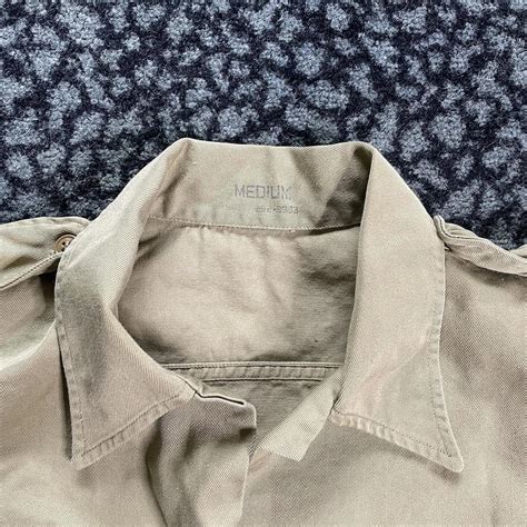 Vintage Tan Military Shirt 1970s80s Button Down Depop