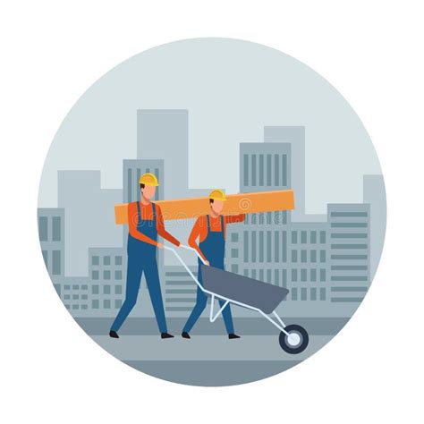 Desenhos Animados Dos Trabalhos De Equipa Da Construção Ilustração do