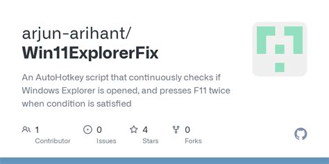 Github Arjun Arihantwin11explorerfix An Autohotkey Script That