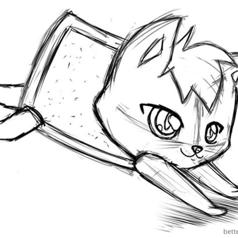 Nyan Cat Coloring Pages Fan Art Picture Free Printable Coloring Pages