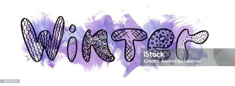 흰색 배경과 수채화 스플래시에 겨울의 검은 라인 아트 그림 2022년에 대한 스톡 벡터 아트 및 기타 이미지 2022년 가리기 개념 Istock