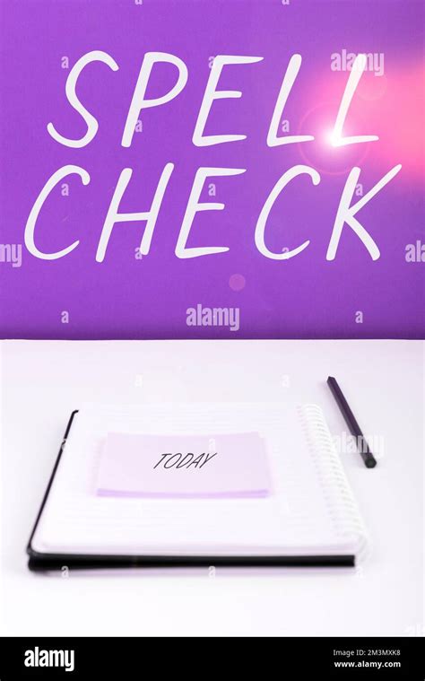 Writing Displaying Text Spell Check Internet Concept To Use A Computer