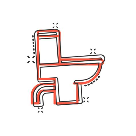 Иконка унитаза в комическом стиле гигиеническая векторная иллюстрация