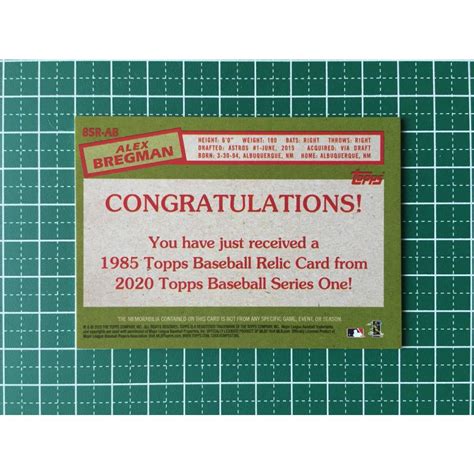 ★topps Mlb 2020 Series 1 85r Ab Alex Bregman Houston Astros メモラビリアカード