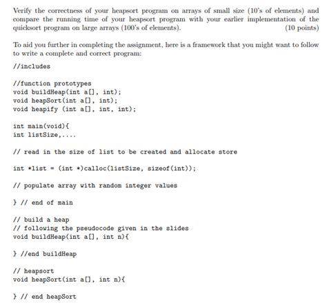 Solved Verify The Correctness Of Your Heapsort Program On Chegg