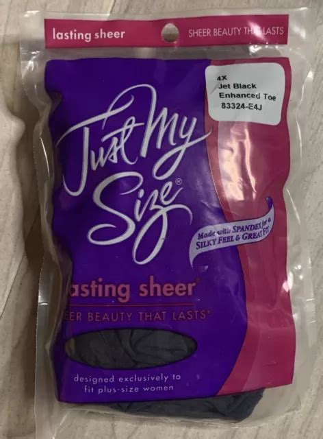Vintage Leggs Just My Size Lasting Sheer Pantyhose Size 4x Jet Black