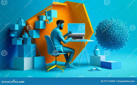 guy animator at creation project process illustration male motion