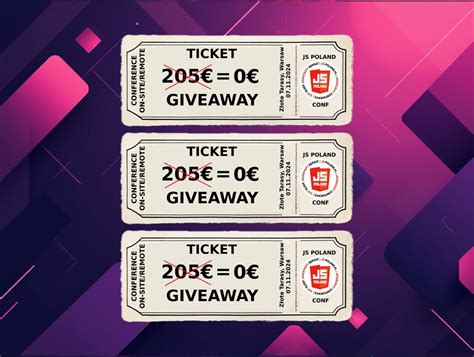 [js poland] conference tickets giveaway 3x remote on site