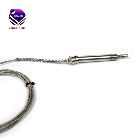 j type fixed thread temperature sensor thermocouple bright