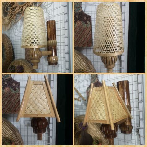 Jual Kap Lampu Kamar Tidur Tempel Dinding Bambu Aesthetic Geraisurya