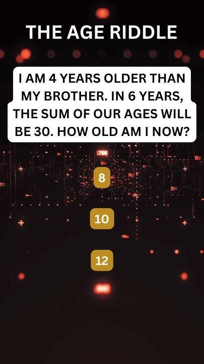 The Age Riddle Youtube