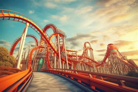 Premium Ai Image Amusement Park With Carousels And Attractions For