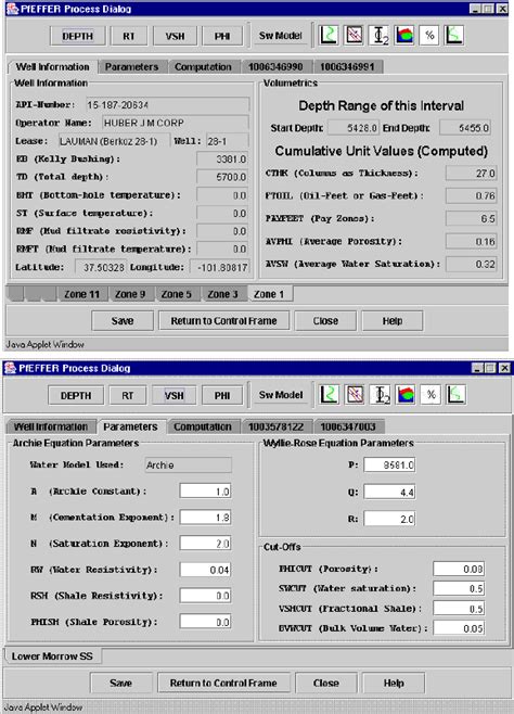 Well Information And Well Parameter Dialogs Including Key Information