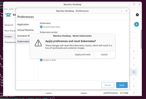 Styling On Reset Kubernetes Confirmation Dialog Does Not Match The Rest Of RD Issue