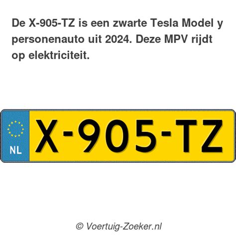 🚗 Kenteken X 905 Tz Tesla Model Y Auto X905tz · Voertuig Zoeker Nl