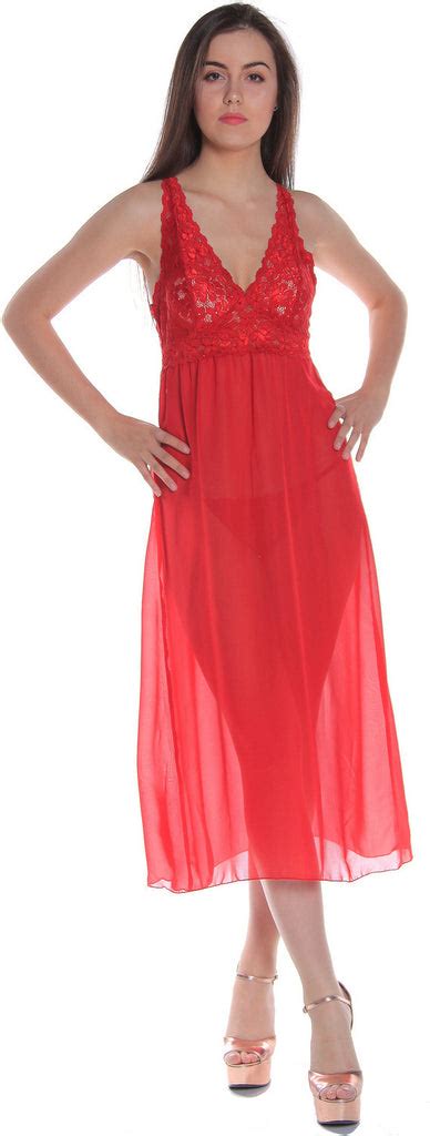 Womens Chiffon Nightgown With G String Set 6075 Shirleymccoycouture