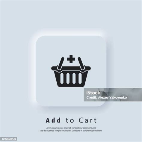 장바구니 버튼 아이콘에 추가합니다 쇼핑 바구니 아이콘입니다 벡터 Ui 아이콘입니다 Neumorphic Ui Ux 화이트 사용자
