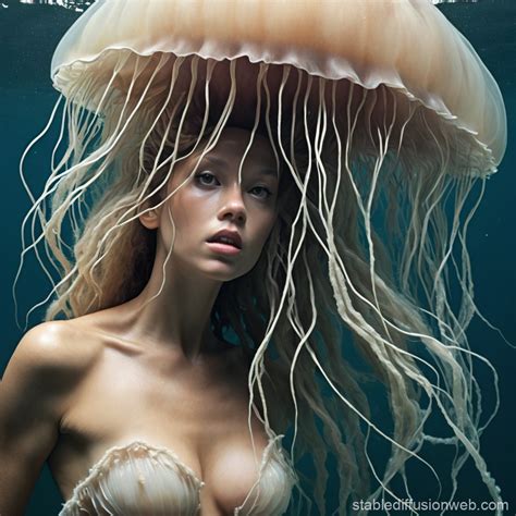 Lions Mane Jellyfish Cinematic Portrait Stable Diffusion Online
