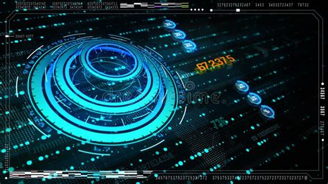 Hi Tech Futuristic User Interface Head Up Display Screen With Digital Data And Information