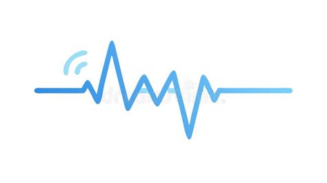 Blue Pulse Wave Medical Or Audio Signal Graphic Vector Design