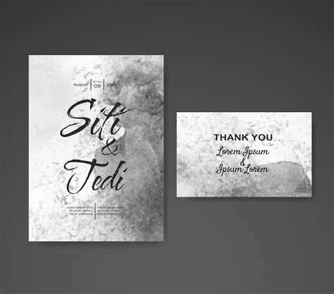 Premium Vector Wedding Invitation With Abstract Watercolor Background