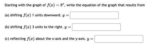 Solved Starting With The Graph Of F X X Write The Chegg Com