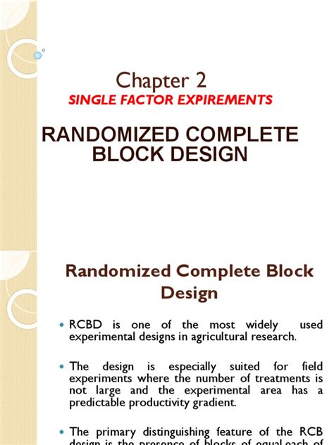 Lecture 3 Single Factor Experiments Rcbd Pdf Pdf Analysis Of