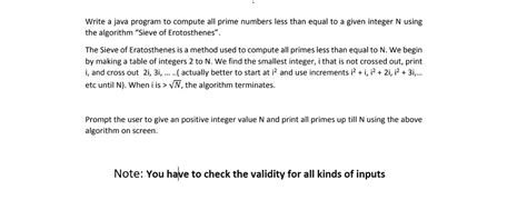 Solved Write A Java Program To Compute All Prime Numbers Chegg