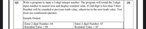 Solved 141 Write A Program To Input A 2 Digit Integer