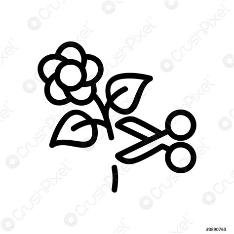 Flower Pruning Icon Vector Outline Illustration Stock Vector 3890763