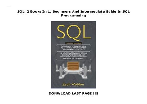 Sql 2 Books In 1 Beginners And Intermediate Guide In Sql Programming