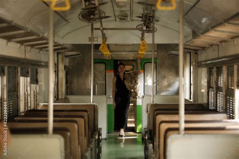 LGBT Transgender Model Travels On Train At Station Railway Stock Photo Adobe Stock