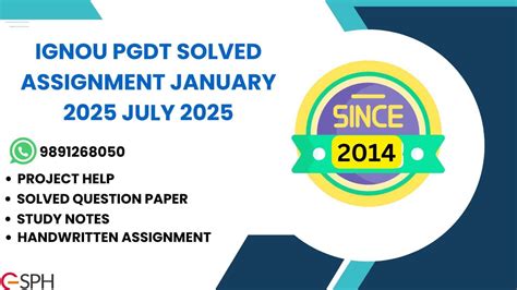 Ignou Pgdt Solved Assignment 2025 Ignou Solved Assignment