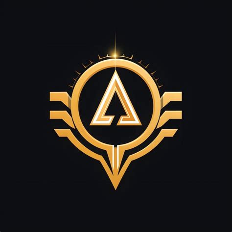 Premium Photo Golden Emblem Featuring A Triangle Symbol