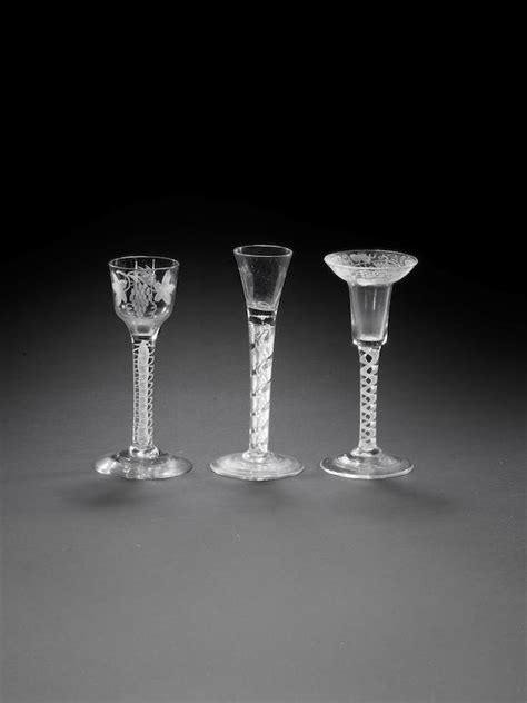 Bonhams Eight Various Wine Glasses Circa 1750 70