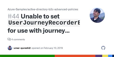 Unable To Set UserJourneyRecorderEndpoint For Use With Journey