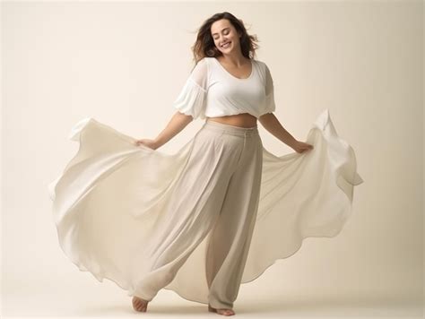 Premium Ai Image Plus Size Woman In Emotional Dynamic Pose