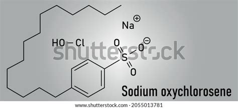Sodium Oxychlorosene Antiseptic Molecule Skeletal Formula Stock Vector