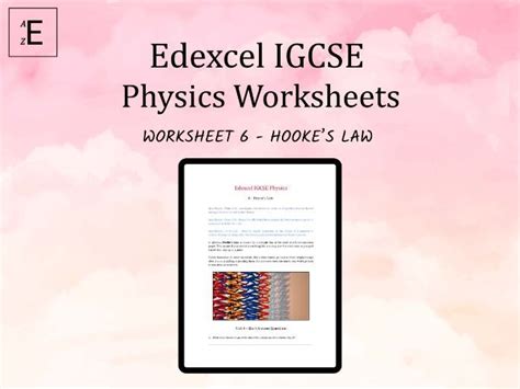 Edexcel IGCSE Physics Worksheet Hooke S Law Teaching Resources