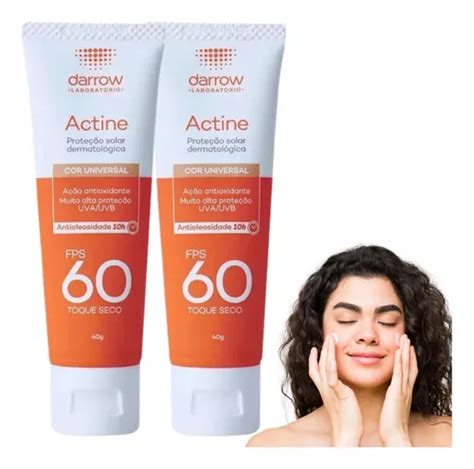 Kit 2 Darrow Actine Protetor Solar Fps60 Cor Antioleosidade